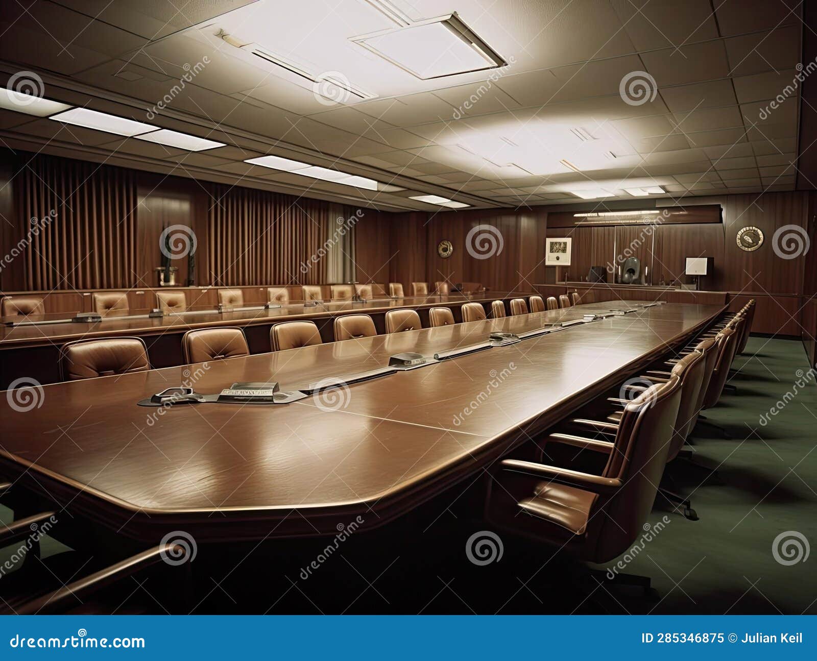 Teamwork Symbolized Empty Conference Room Camera ISO Stock Illustration ...