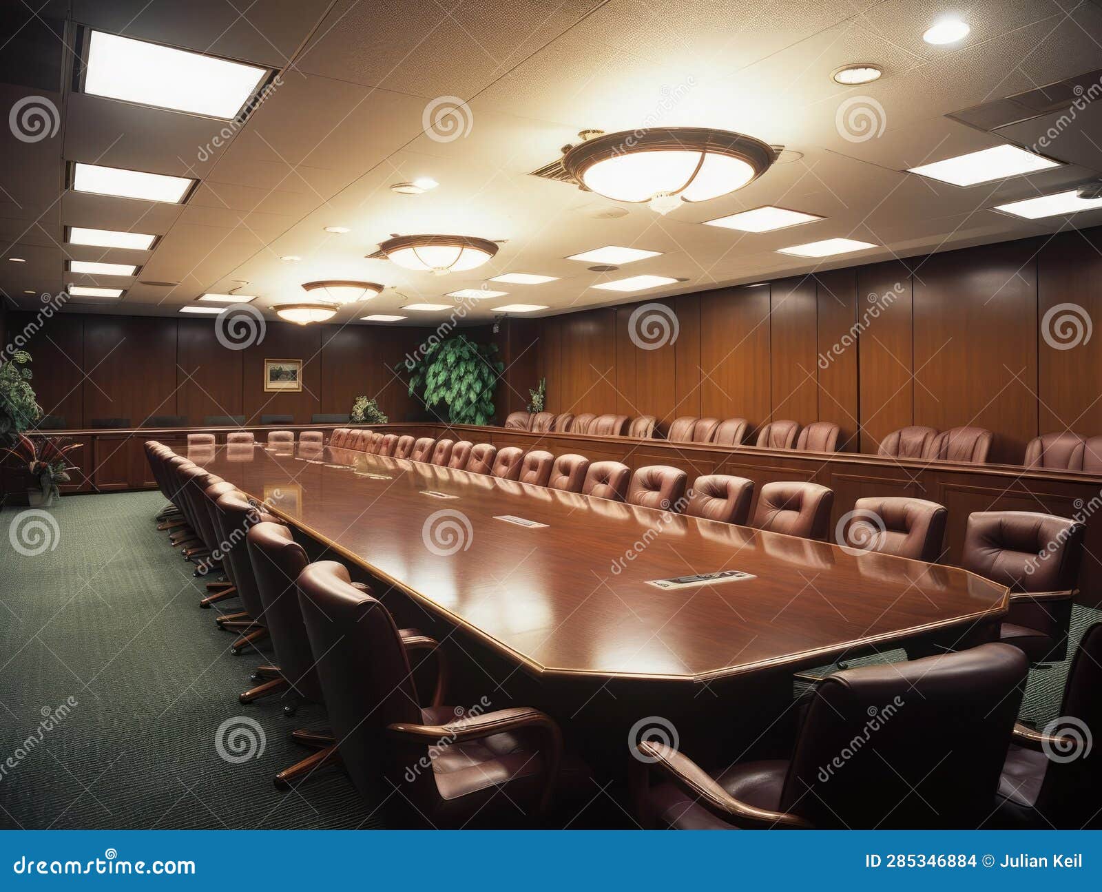 Teamwork Symbolized Empty Conference Room Camera ISO Stock Illustration ...