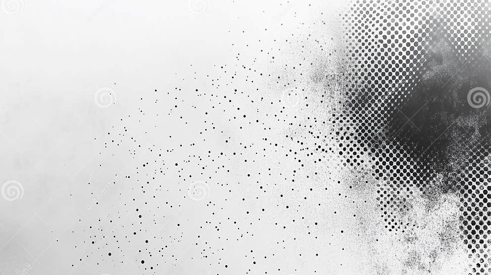 Faded Halftone Dot Texture in Abstract Grayscale Composition Stock ...