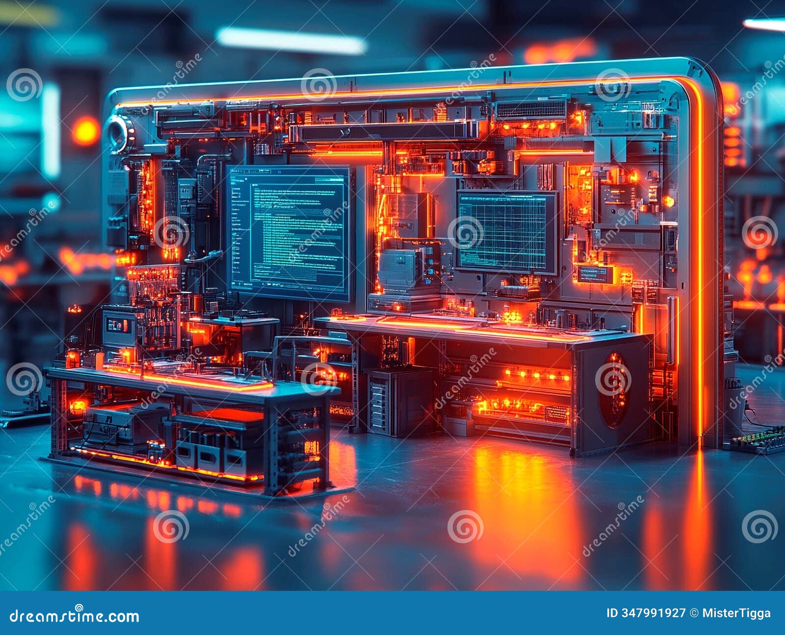 Image Showcases a Futuristic Computer Setup, Featuring Advanced ...