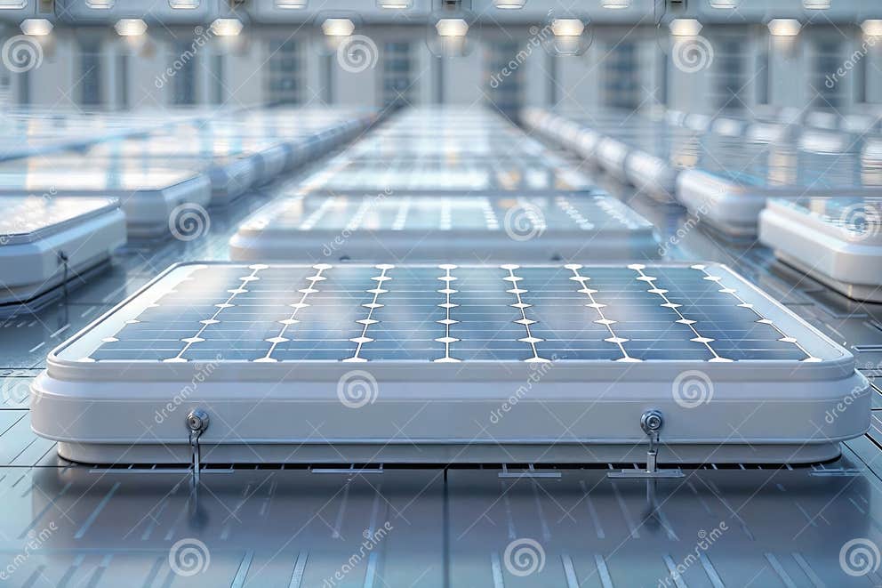 Futuristic Solar Panel Setup, Generative Ai Stock Illustration ...