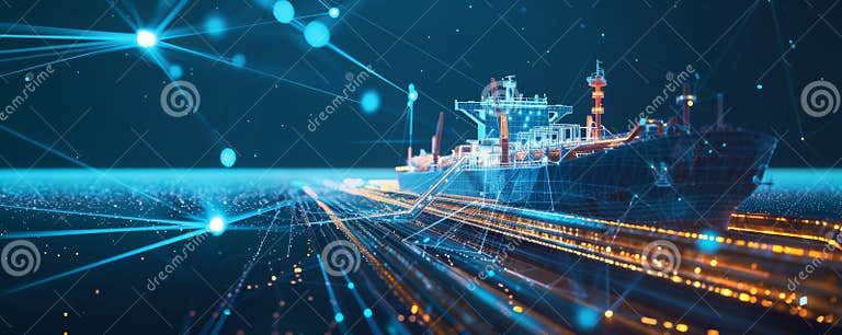 Advanced Digital Representation of a Cargo Ship in a Futuristic ...
