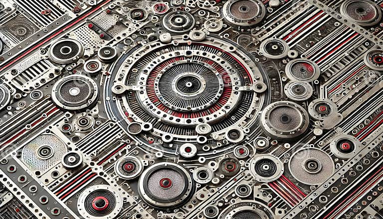Intricate Abstract Mechanical Pattern with Gears and Cogs Stock Image ...