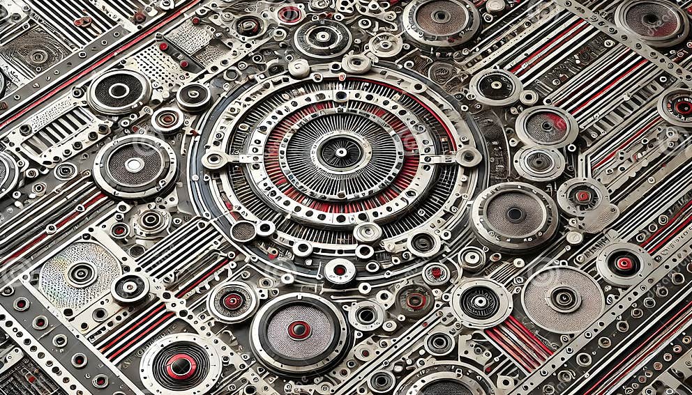 Intricate Abstract Mechanical Pattern with Gears and Cogs Stock Image ...