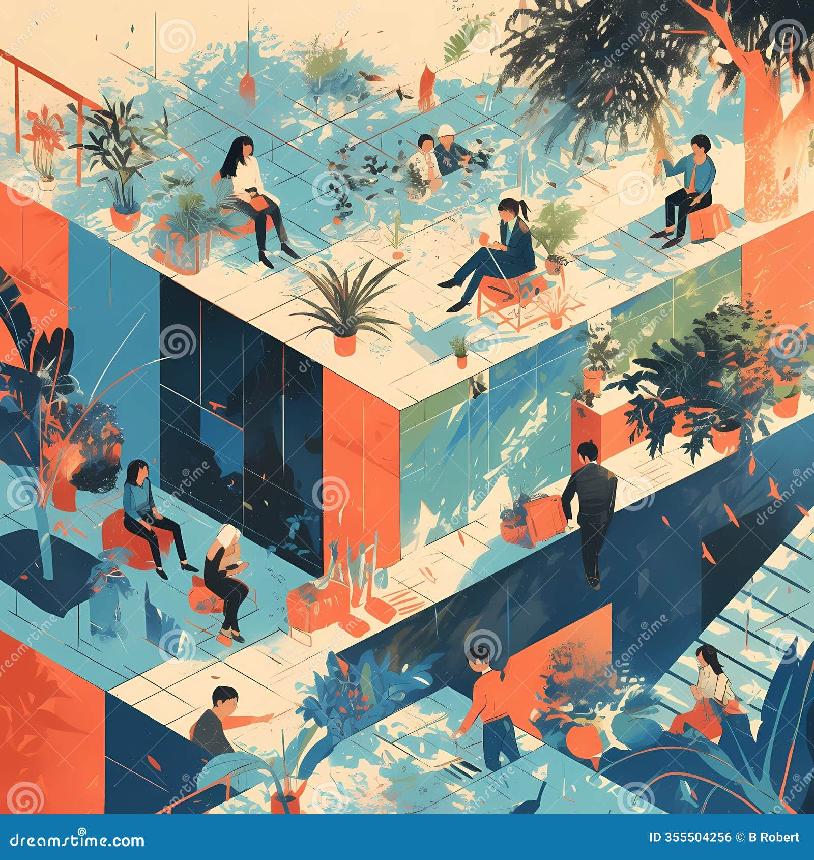 Innovative Office Design stock illustration. Illustration of office ...