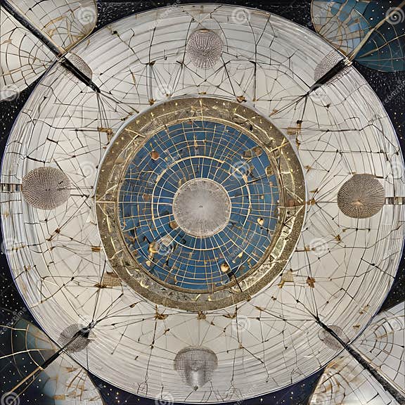 Celestial-Themed Ornate Ceiling with Astrolabe Design Stock Image ...