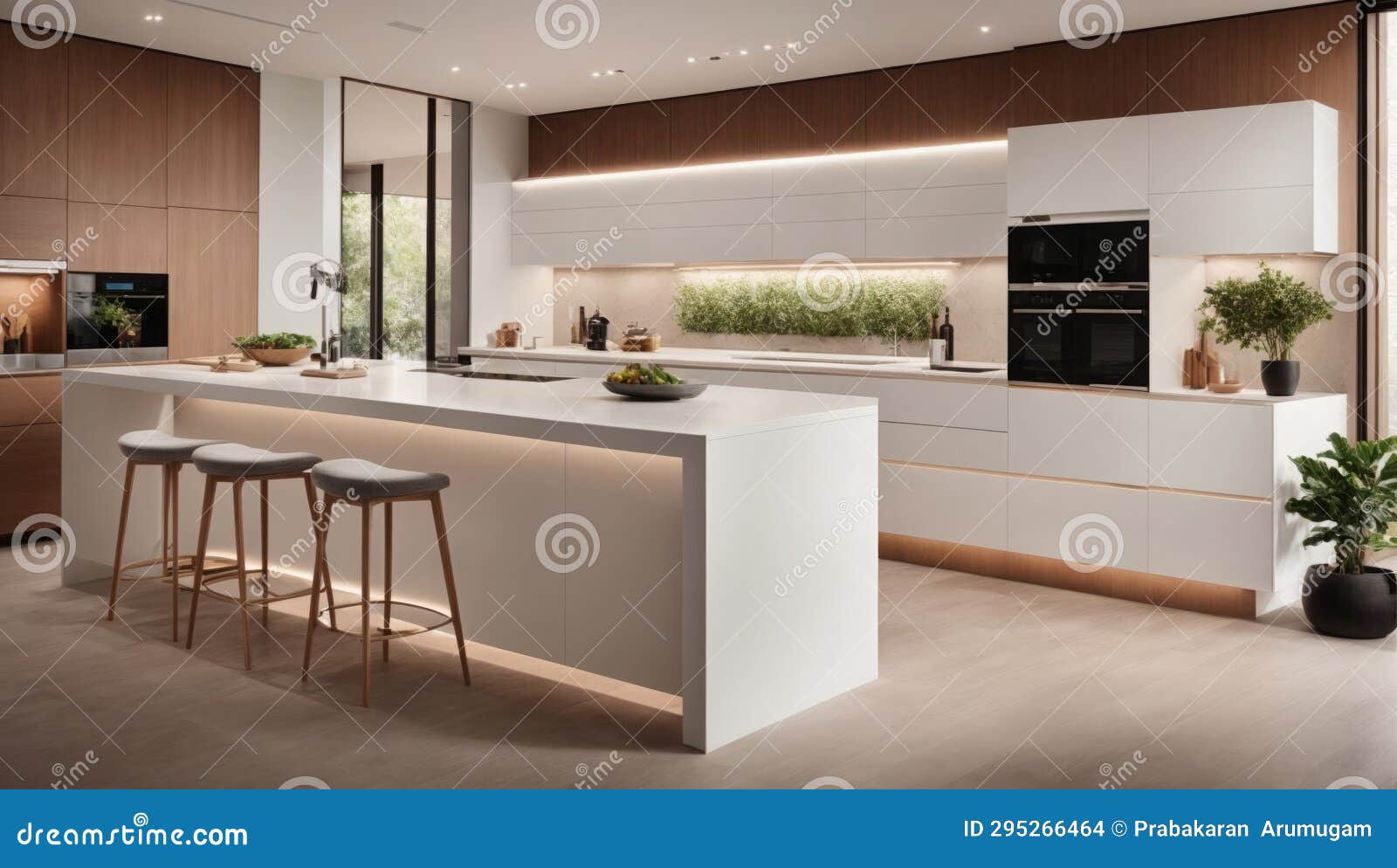 Kitchen with Bar Stool. AI Generated Stock Illustration - Illustration ...