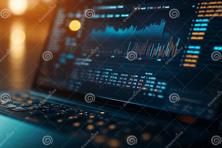 A Close-up View of a Data Analysis Software Interface on a Laptop ...