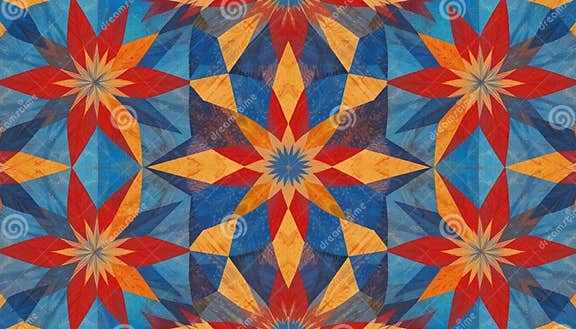 Vibrant, Geometric Pattern with Interlocking Stars Stock Illustration ...