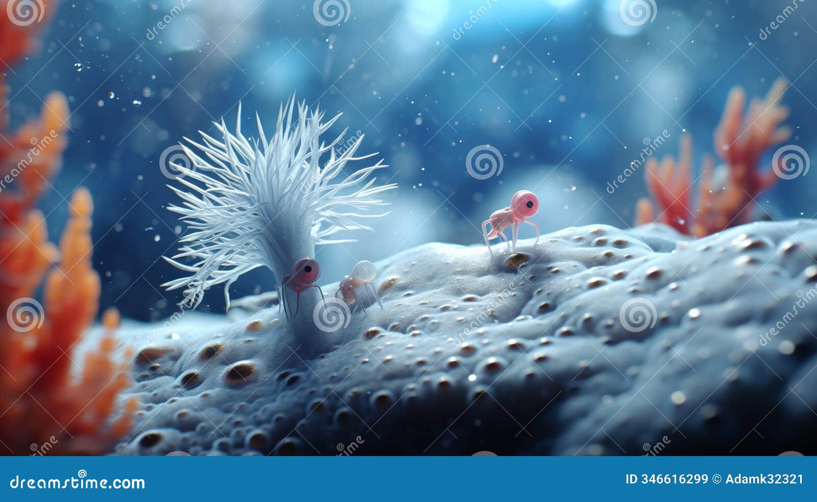 Microscopic Creatures Thriving in Extreme Conditions Stock Illustration ...