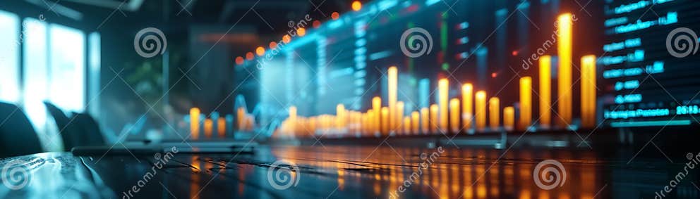 Image Showcases Modern Workspace with Focus on Data Visualization ...