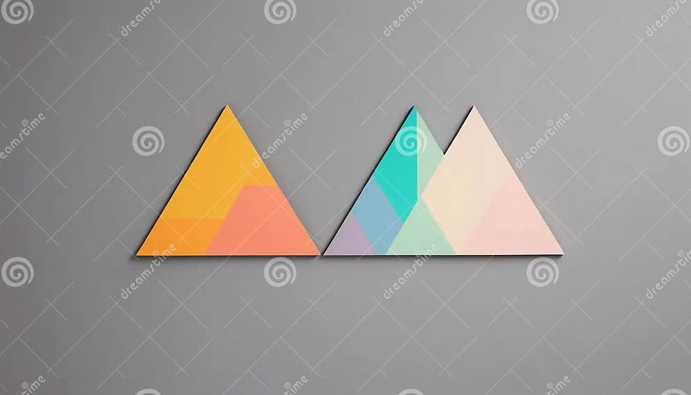 Abstract Geometric Triangle Wall Art - Modern Pastel Color Palette ...