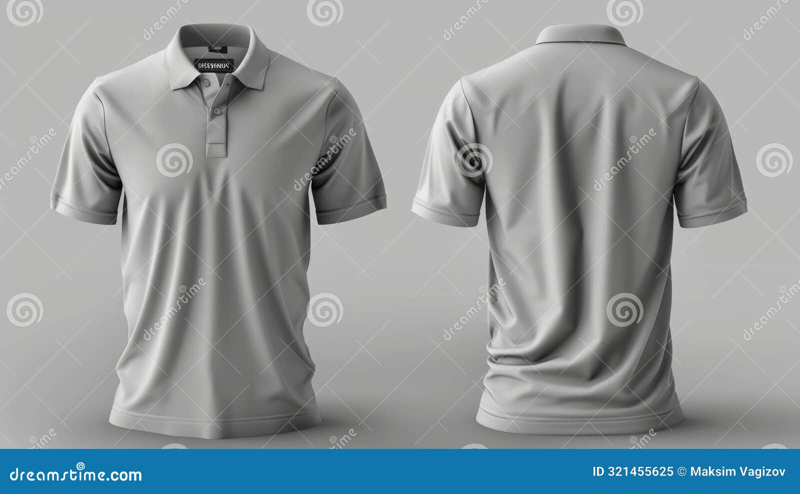 Plain Gray Polo Shirt - Front and Back View, Generative AI Stock Image ...