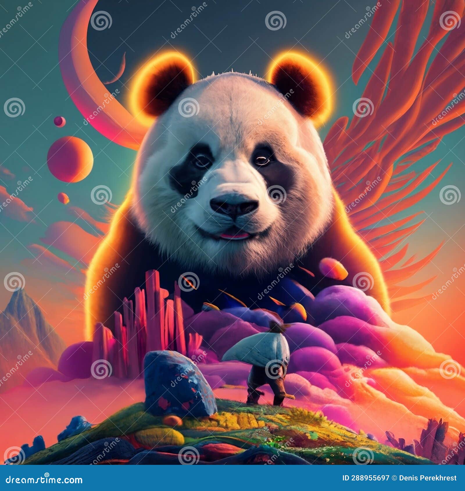 Magnificent King Kong Panda Stock Illustration - Illustration of ...