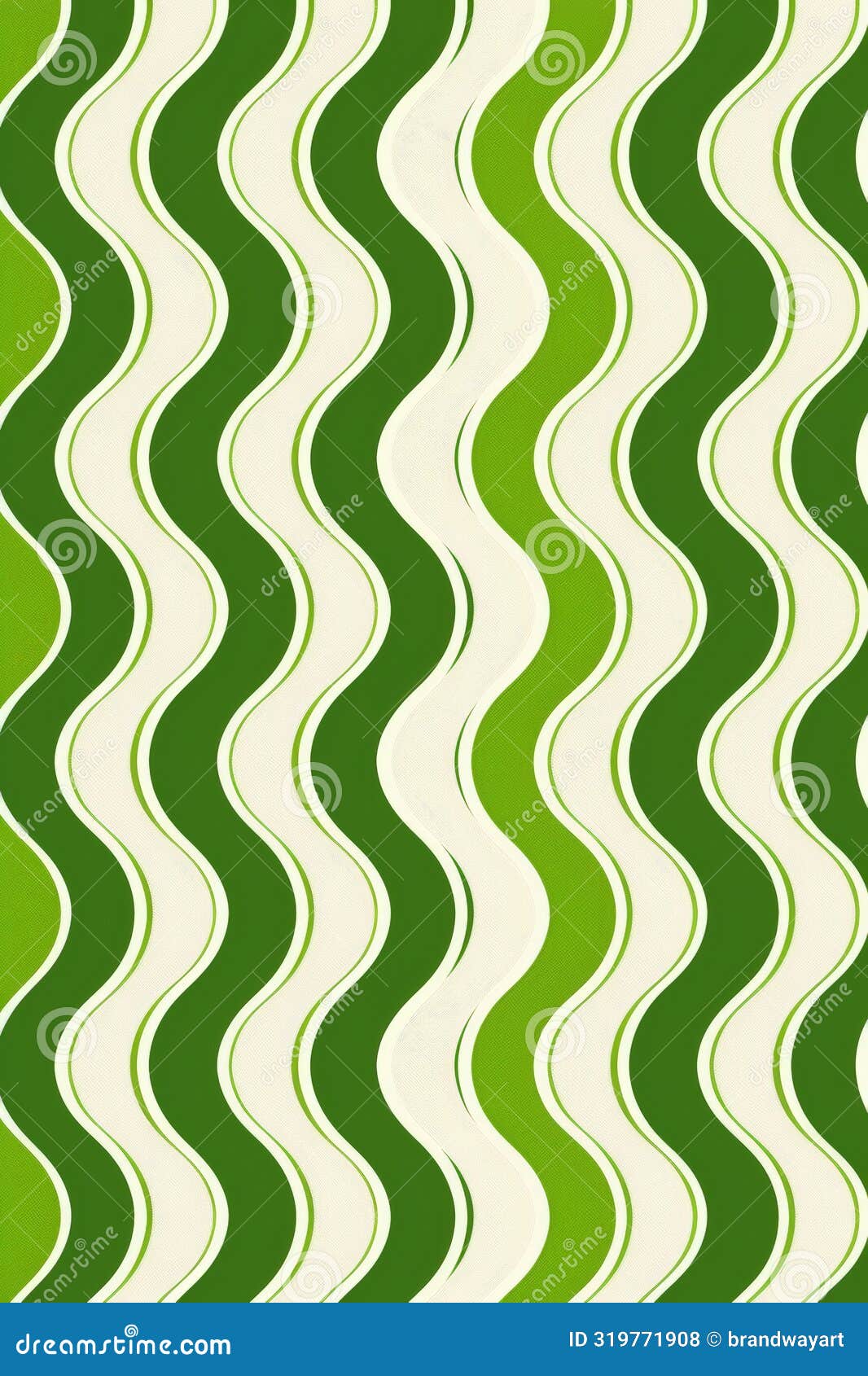 Green and White Wavy Lines Pattern Stock Illustration - Illustration of ...