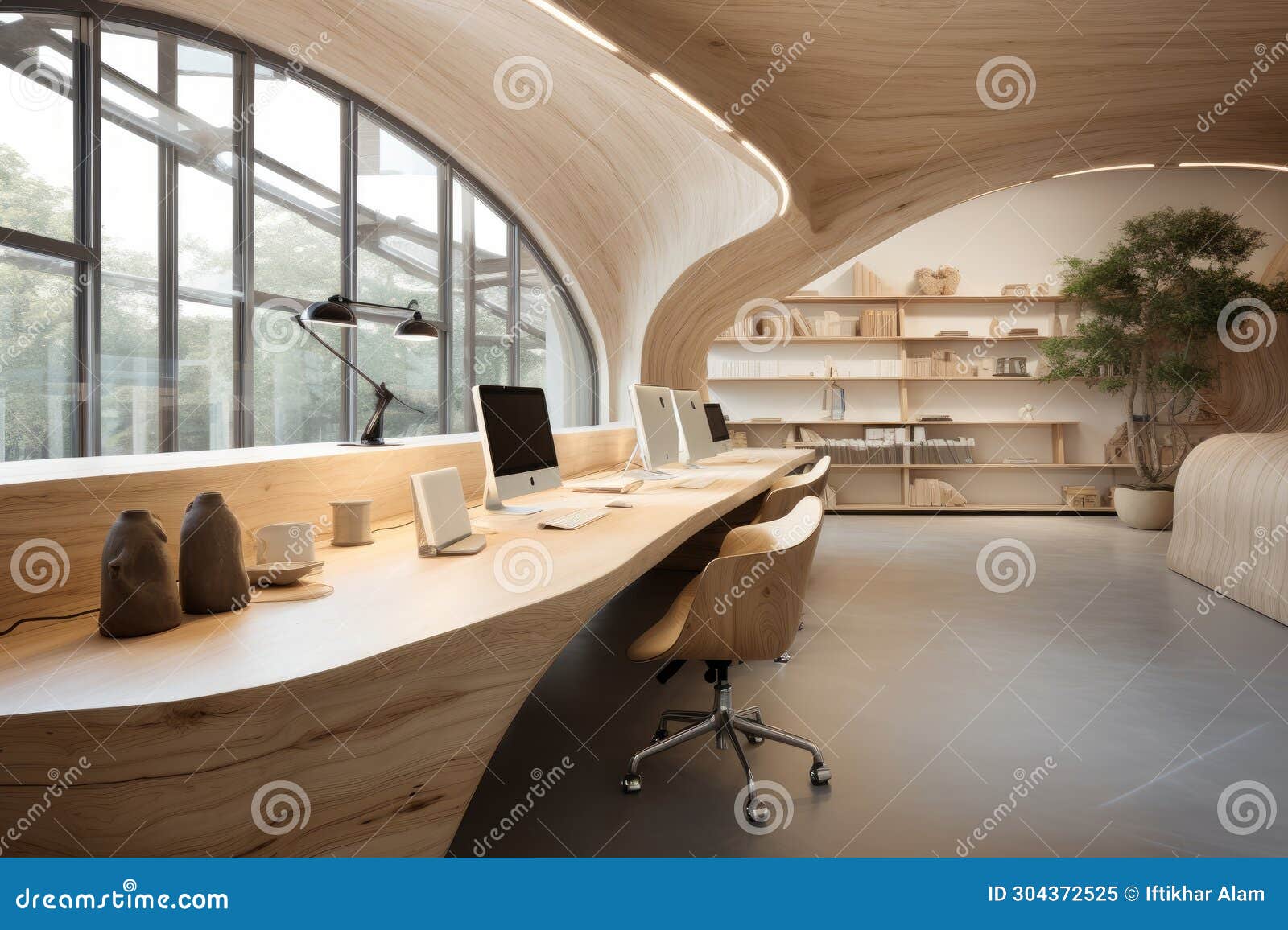 This Image Showcases a Simple, Well-lit Room Featuring a Desk, Perfect ...
