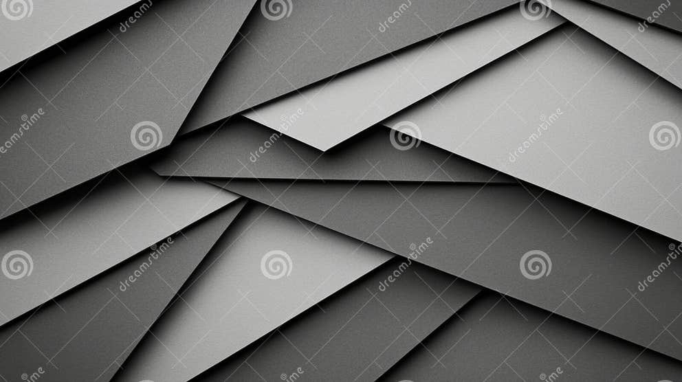 Abstract Geometric Pattern with Overlapping Gray Layers Creates a ...