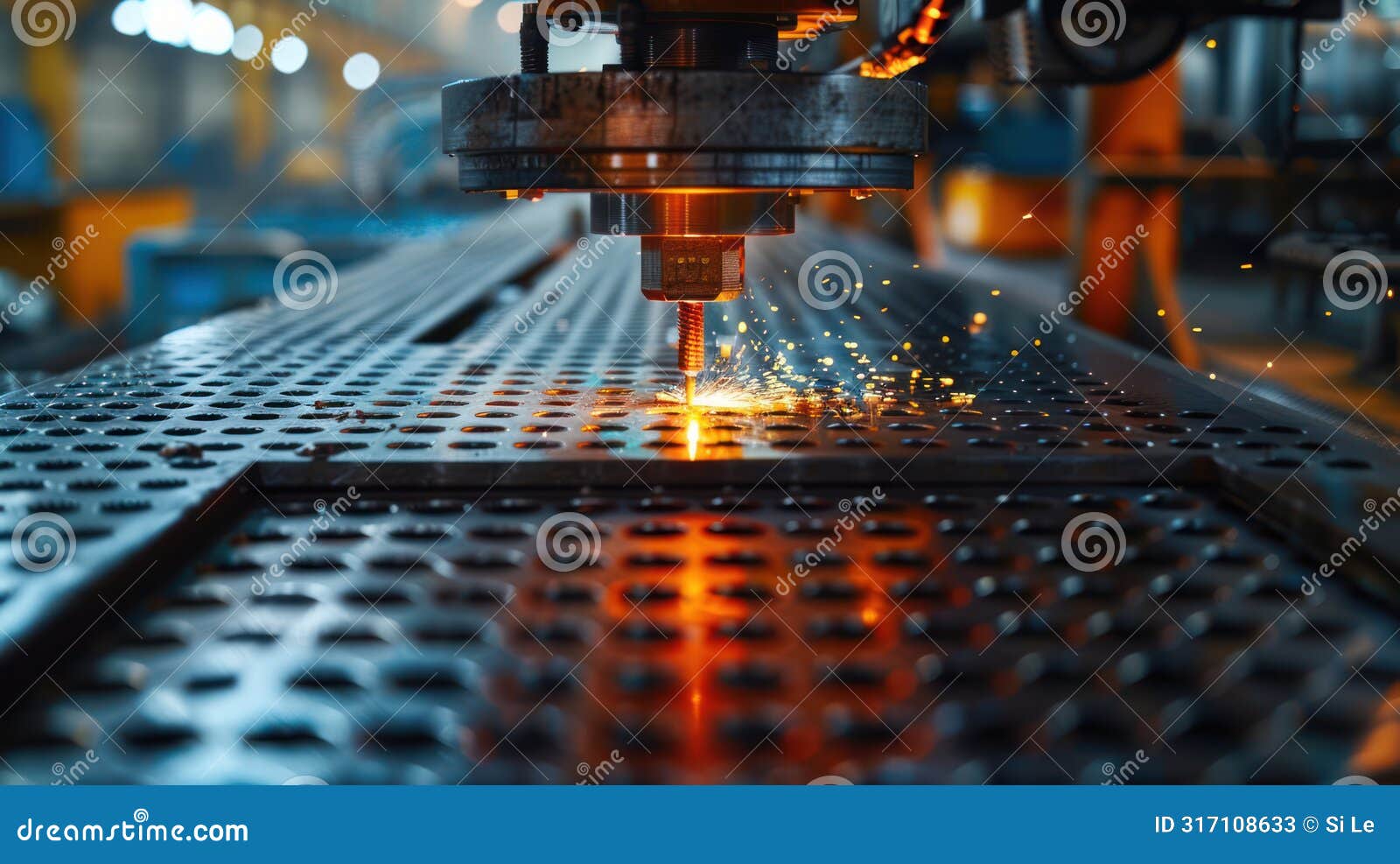 Precision in Action: Automated Metal Punching Machine Creating Uniform ...