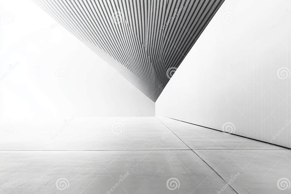 Geometric Wall Panel in Minimalist Studio Stock Illustration ...