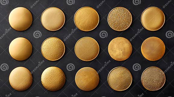 Exploring the Beauty of Varied Gold Coin Designs on a Polished Surface ...