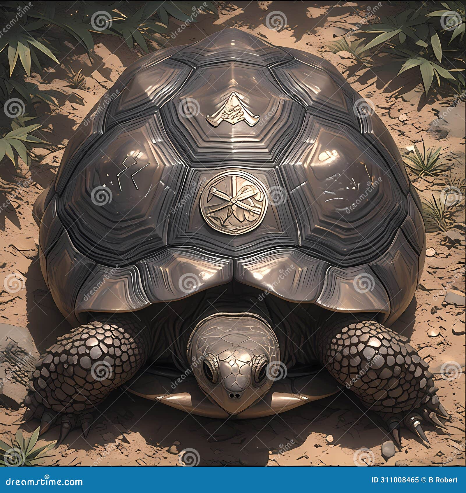 Determined Turtle: an Inspirational Journey Stock Illustration ...