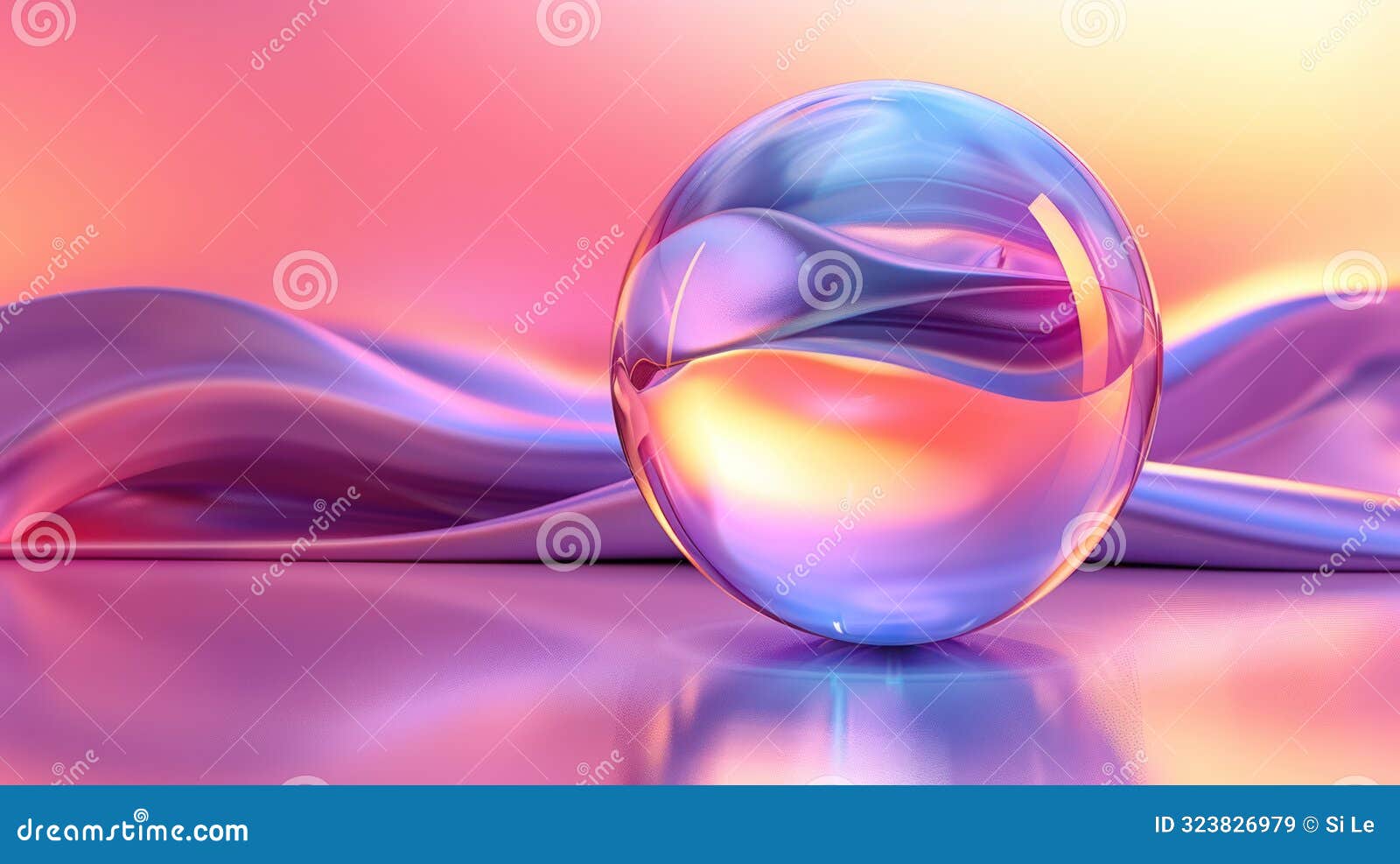Vibrant 3D Sphere in Abstract Colors Stock Illustration - Illustration ...