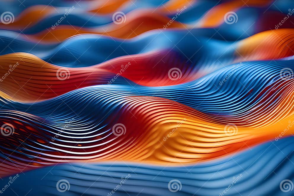 A Wavy Ripple-pattern Formed by a Shiny Plastic, Generated by AI. the ...