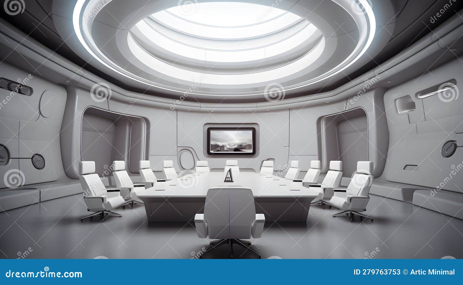 Minimalist Interior In White Infrastructure Space Illustration ...