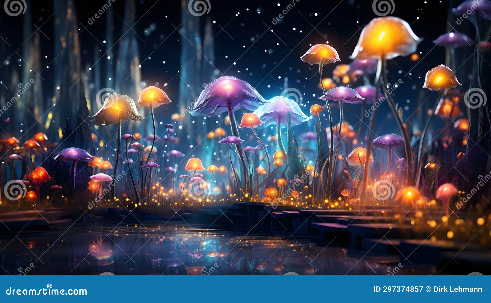 An Image Showcasing an Array of Whimsical and Colorful Mushrooms that ...