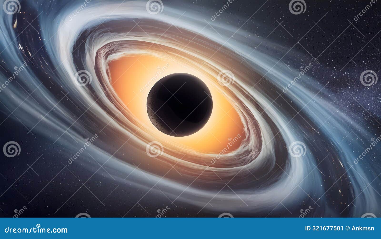 A Detailed Look at a Black Hole in Deep Space Stock Illustration ...