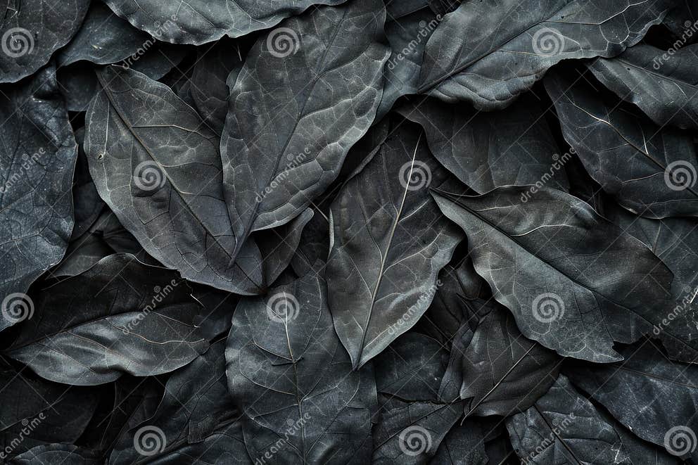Image Showcasing a Detailed, Dark Leaf Pattern for Natural Textures ...