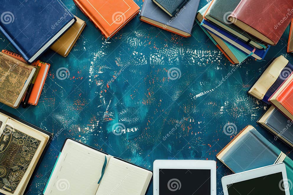 An Image Showcasing the Evolution of Learning, with Traditional Books ...