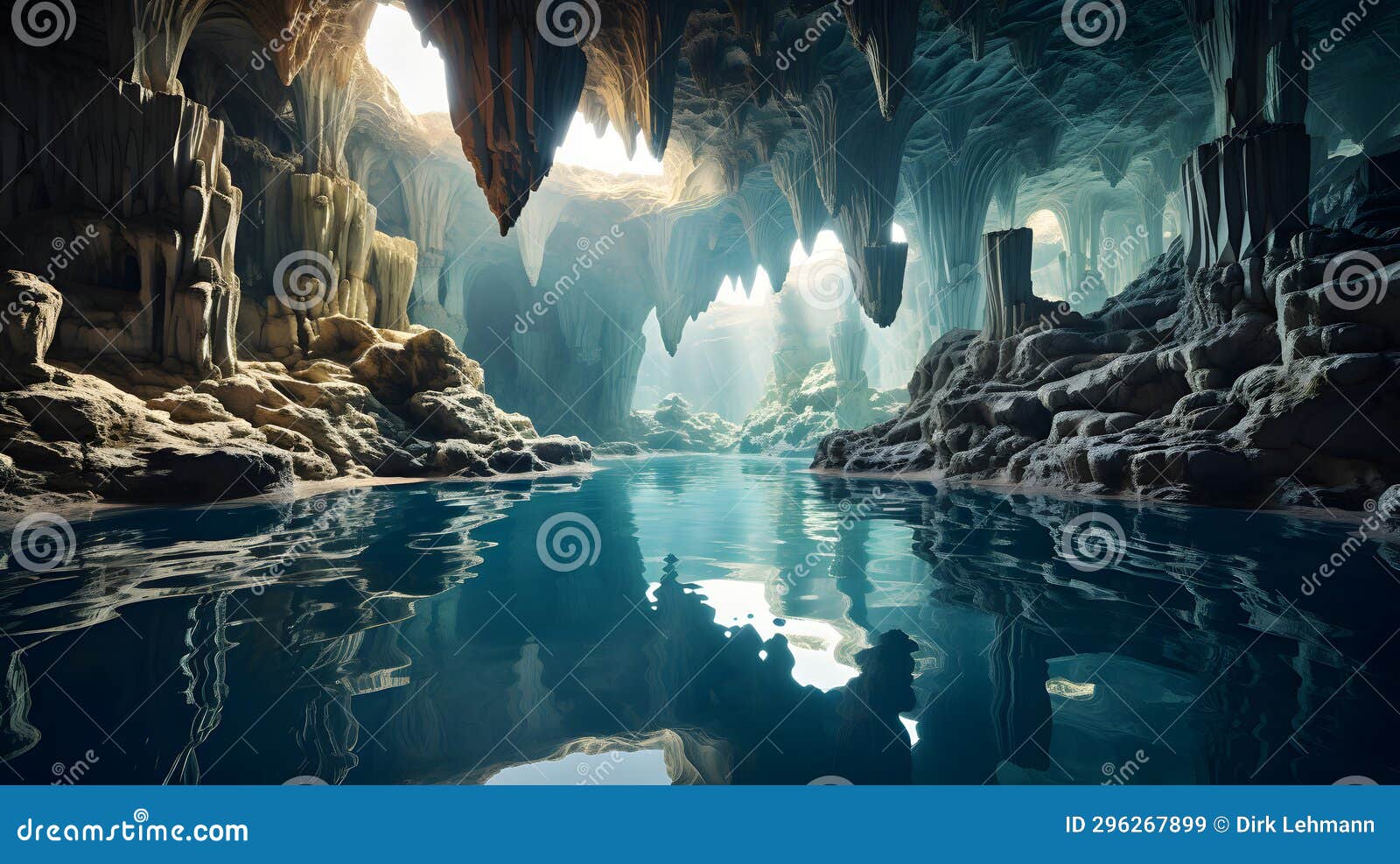 An Image Showcasing Subterranean Pools Reflecting the Cave S Intricate ...
