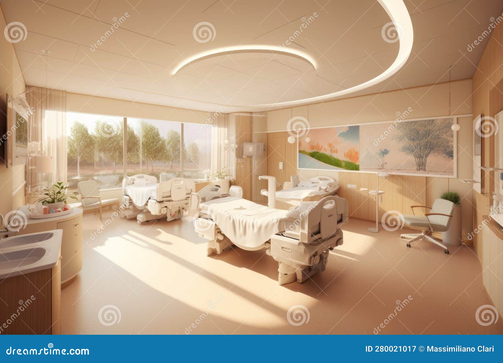 An Image Showcasing a Well-appointed Maternity Ward with Comfortable ...