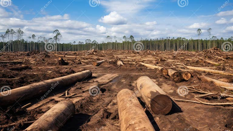 Image Showing the Environmental Devastation from Deforestation Stock ...