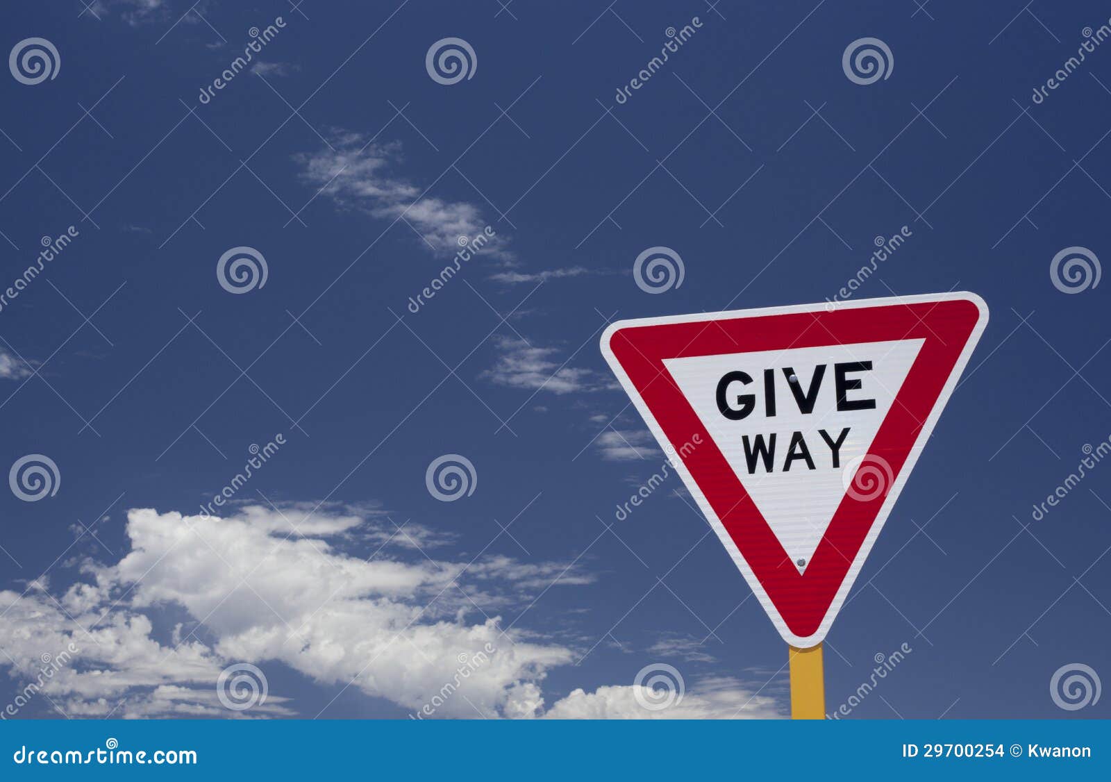 Give Way stock photo. Image of background, give, worning - 29700254