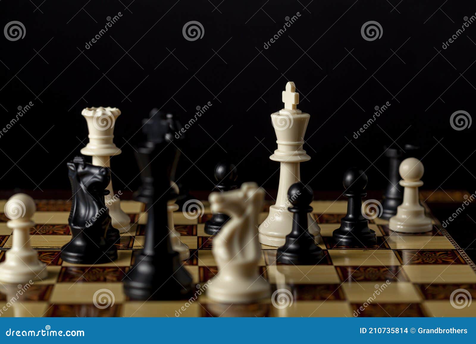 A dark chess game stock photo. Image of midgame, defeat - 210735814
