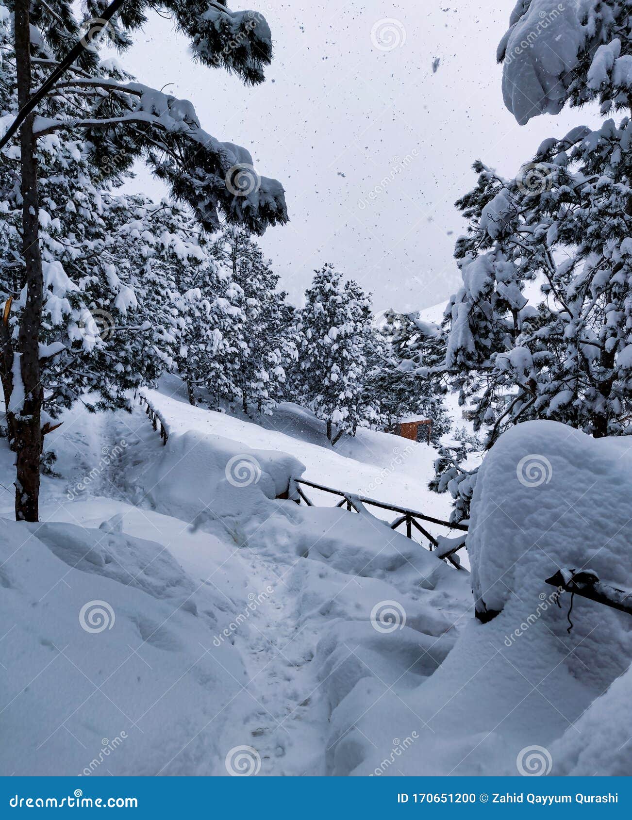 Image Showing a Pathway Over Mountains Covered with Snow. Stock Photo ...