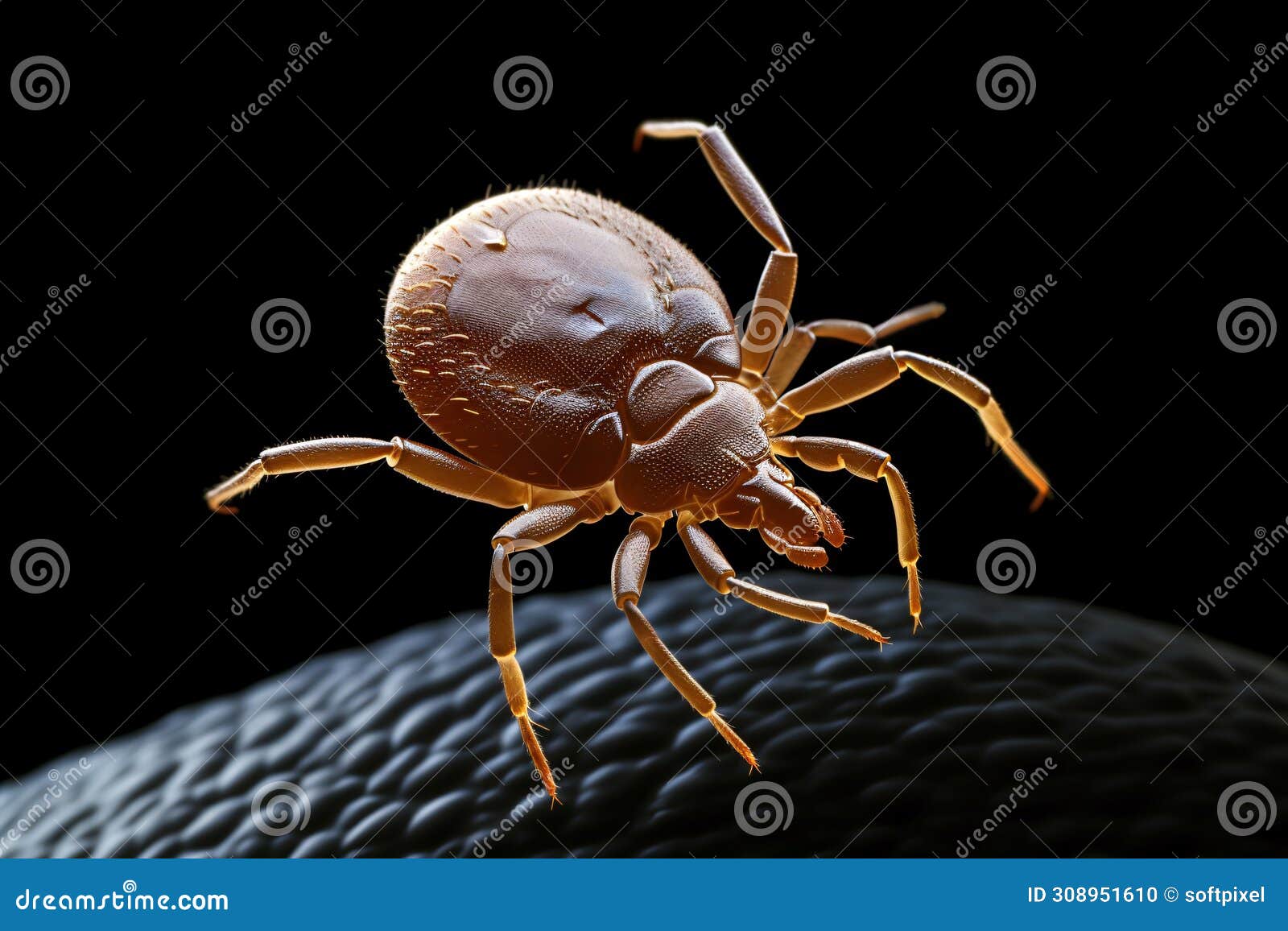 Rendered Detailed Microscopic View of a Tick Stock Illustration ...