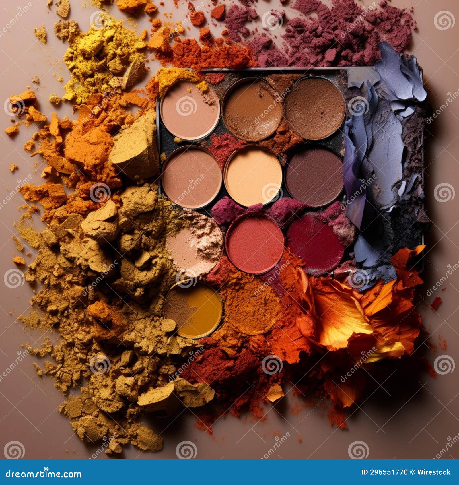 A Collection of Eye Shadows in Various Colors and Textures Stock Photo ...