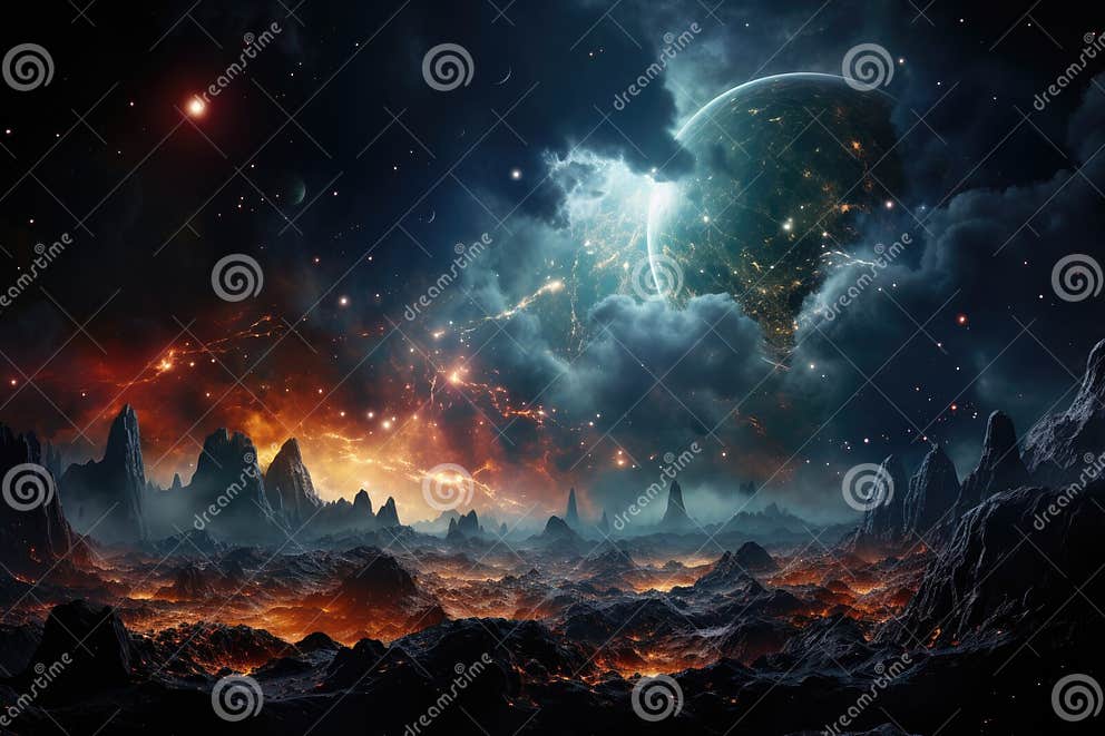 Image Showing the Solar System and Various Space Objects.by Generative ...