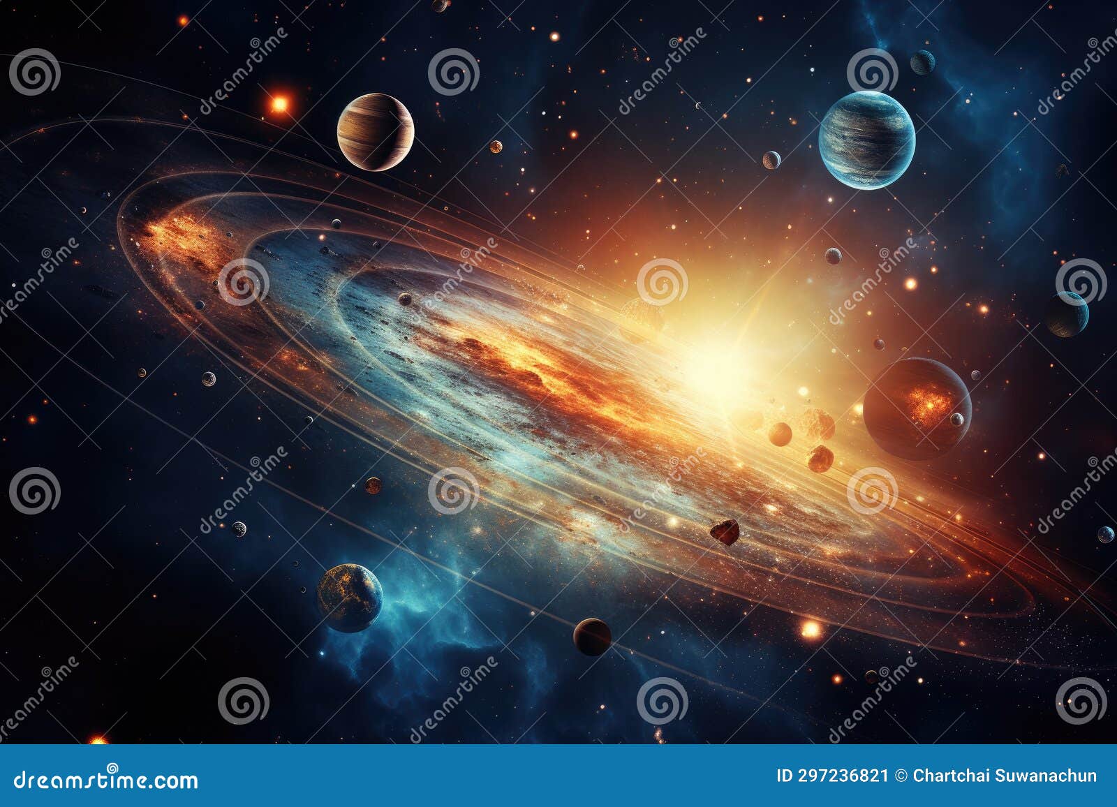 Image Showing the Solar System and Various Space Objects.by Generative ...