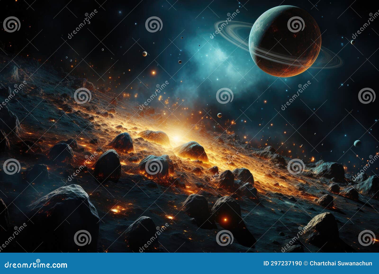 Image Showing the Solar System and Various Space Objects.by Generative ...