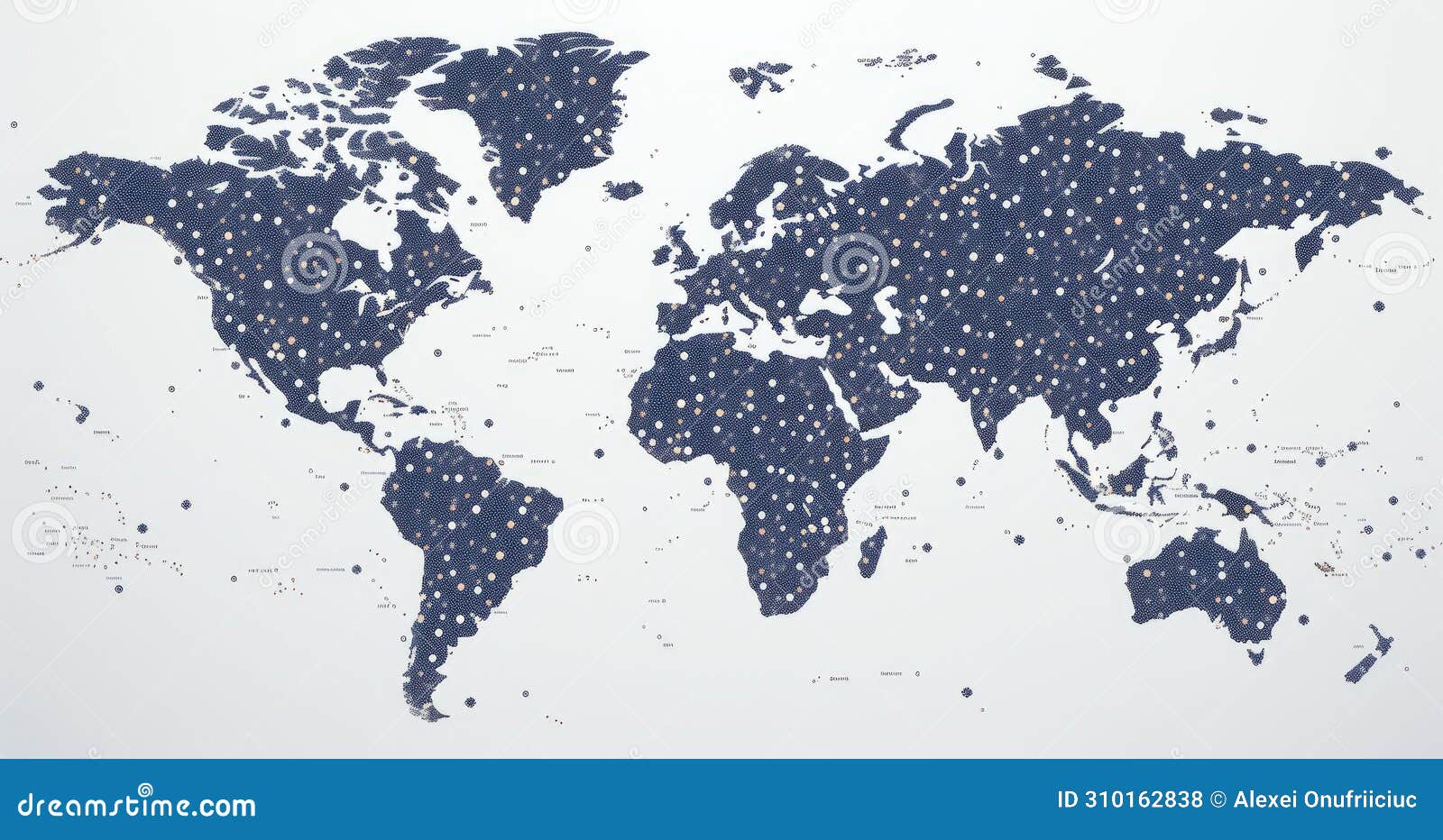 Image Showing a World Map in Dots Stock Photo - Image of connection ...