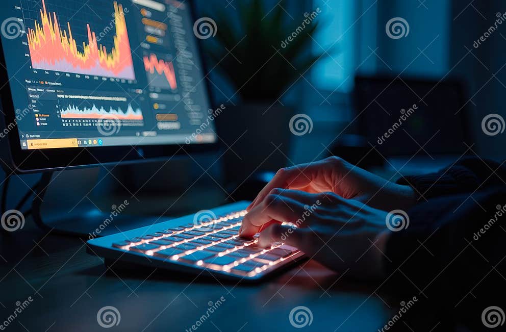 The Image Shown is an Employee Working with a Computer Displaying a ...