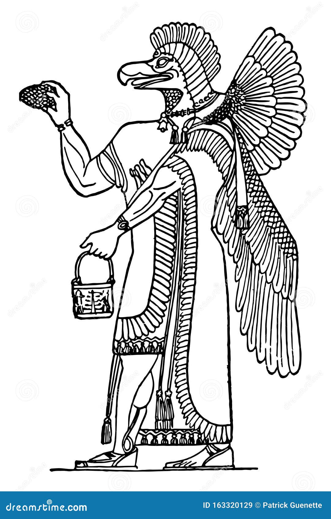Assur vintage illustration stock vector. Illustration of nisroch ...