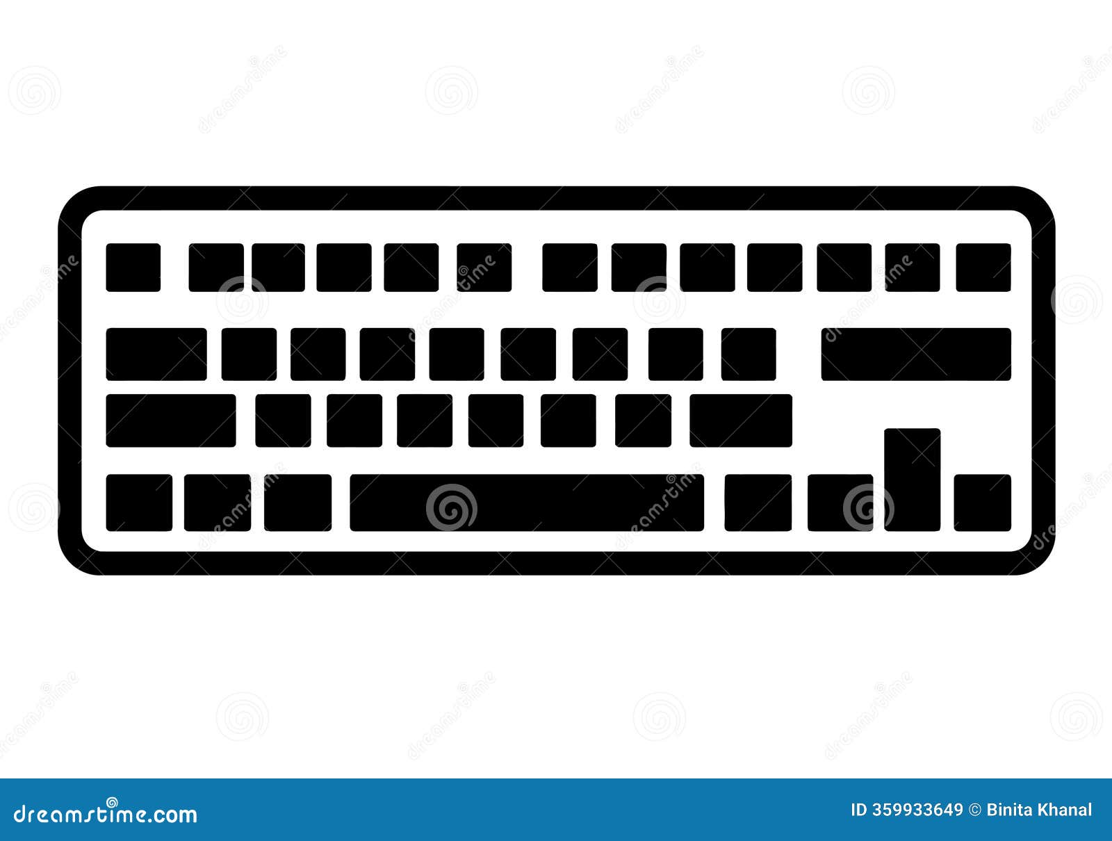 Computer Keyboard Clipart Black and White. Stock Illustration ...