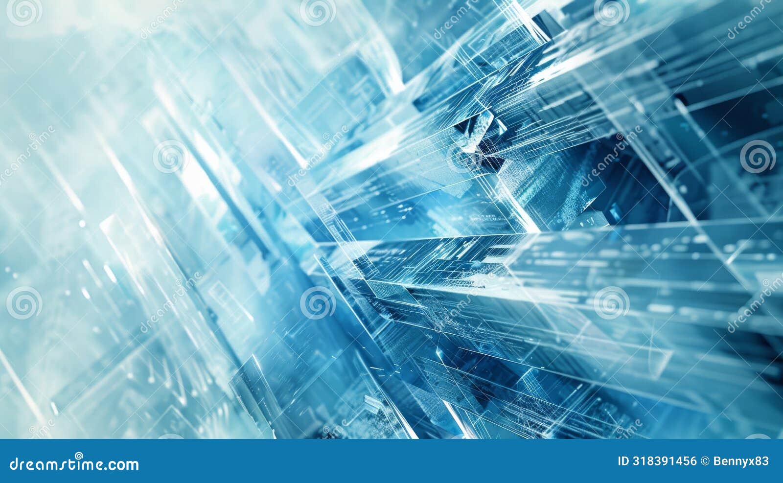 Blue Abstract Computer Screen Display Stock Illustration - Illustration ...