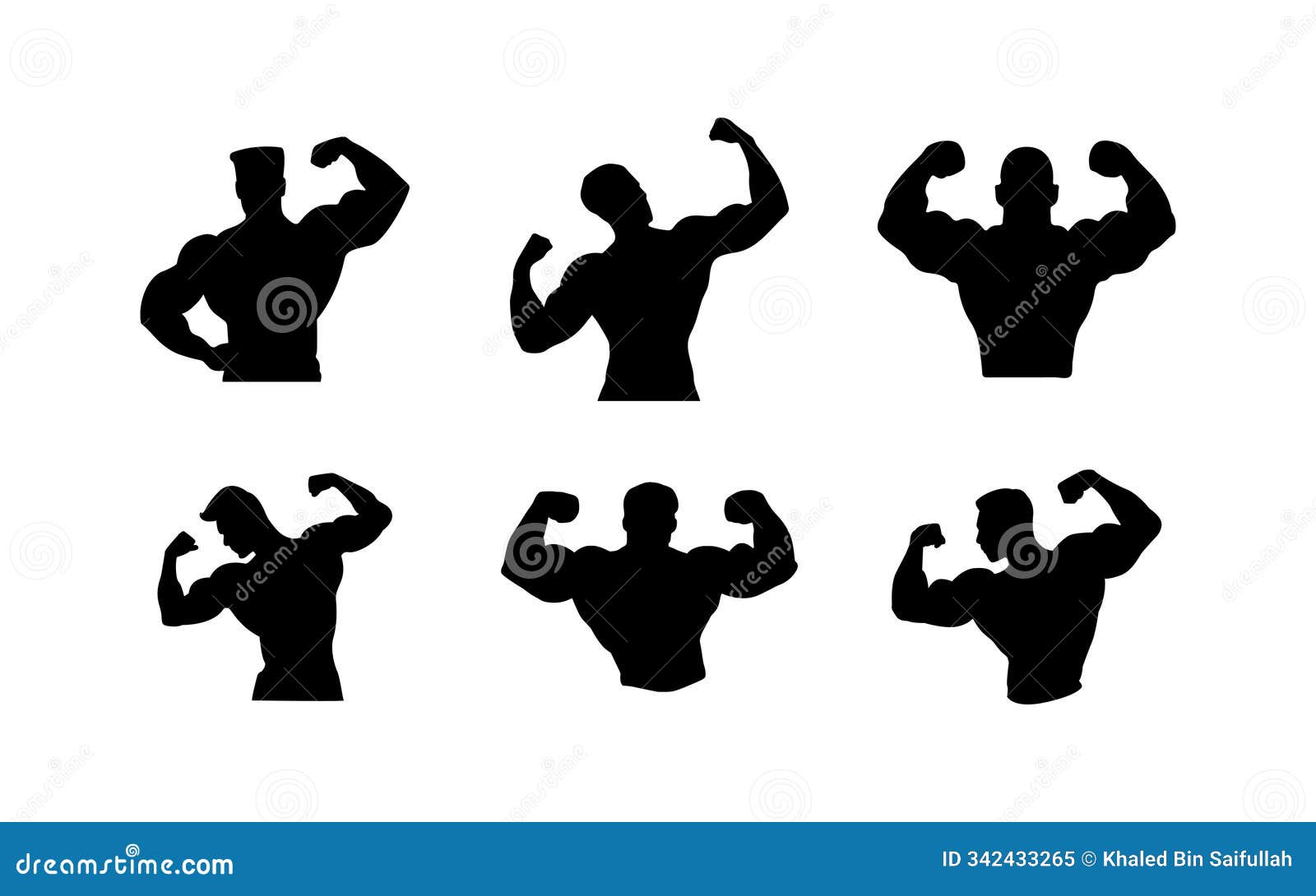 Bodybuilder In Front Double Biceps Pose. Vector Illustration ...