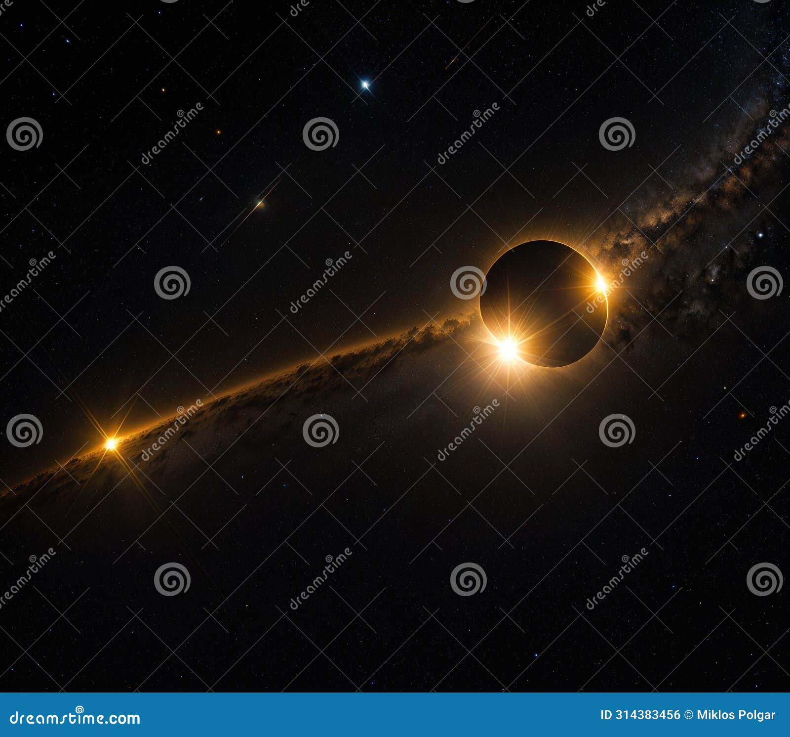 A Bright, Glowing Ball of Light in the Sky, Surrounded by a Dark ...